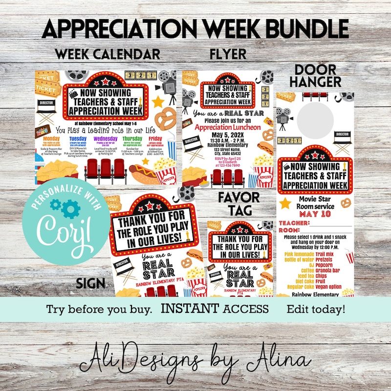 Hollywood Teacher Sign - Etsy