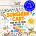 Sunshine Cart Sign, Thank You for Making This School so Happy & Bright ...