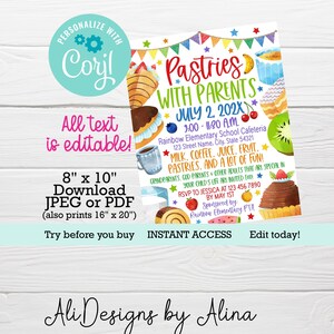 Pastries With Parents Flyer Breakfast Social, Graduation Brunch, School ...