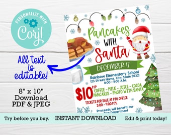 Cookies With Santa EDITABLE Flyer PTA PTO Event Fundraiser - Etsy