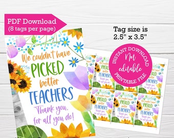 We Couldn't Have Picked Better Teachers PRINTABLE Sign - Etsy