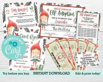 Editable Elf Report Card Official Elf Report Christmas Elf - Etsy