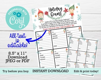 Elf Grams Printable - Etsy