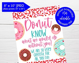 Donut Know What We Would Do Without You Donut Appreciation - Etsy