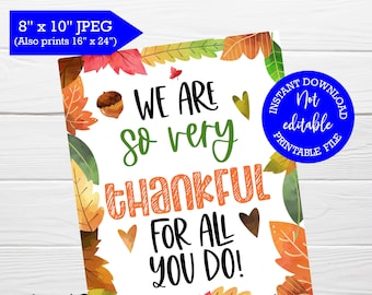 Thanksgiving Teacher Thankful Sign - Etsy