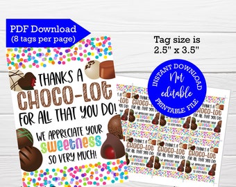 Thanks a Choco Lot Sign Editable | Etsy
