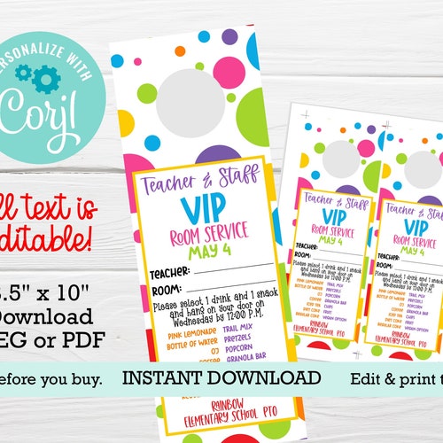 Teacher Appreciation Room Service Door Hanger Teacher and - Etsy