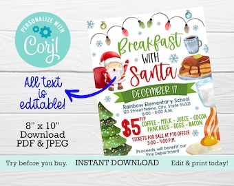 Breakfast With Santa Flyer Template - Etsy