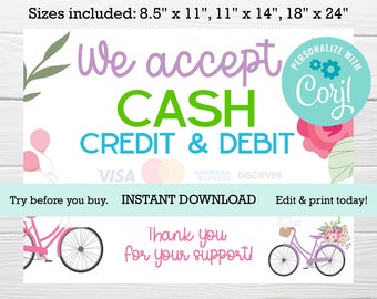 We Accept Credit Card Sign | Etsy