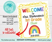 Welcome Back to School Sign EDITABLE Template Classroom - Etsy