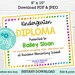 Printable DIPLOMA Editable Template , Kindergarten Graduation ...