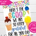 Here's the Scoop, Ice Cream Printable Poster, INSTANT Download, Teacher ...