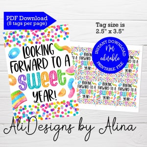 Looking Forward to a Sweet Year, Printable Tags, Back to School Favors ...