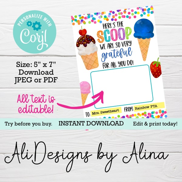 Ice Cream Card - Etsy