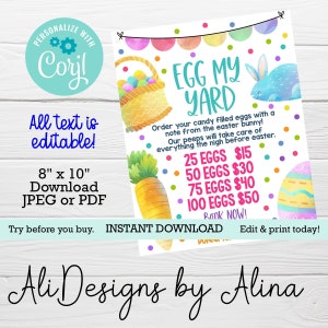 Egg My Yard Flyer, EDITABLE Template, Printable Poster, PTA PTO, Easter ...