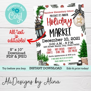 Holiday Fundraiser Flyer and Sponsorship Form, Editable Templates ...