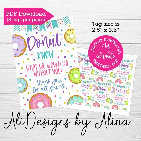Donut Thank You - Etsy