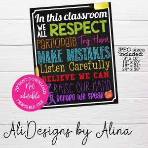 Kids Motivation Poster, PRINTABLE Rules Sign, Classroom Decoration ...