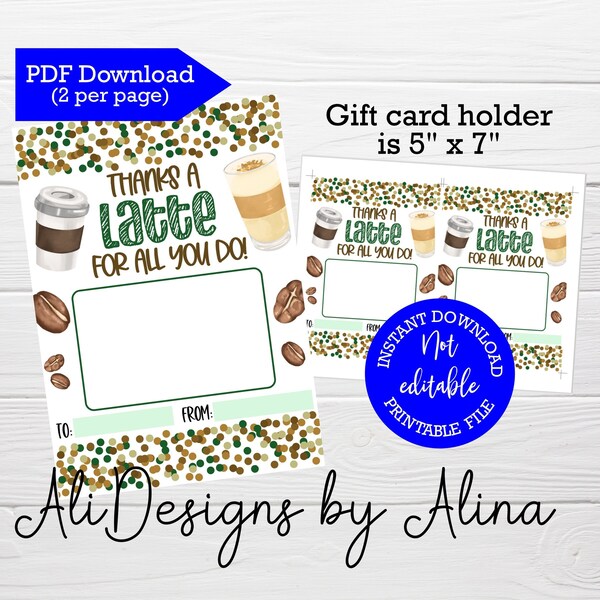 Thanks a Latte - Etsy