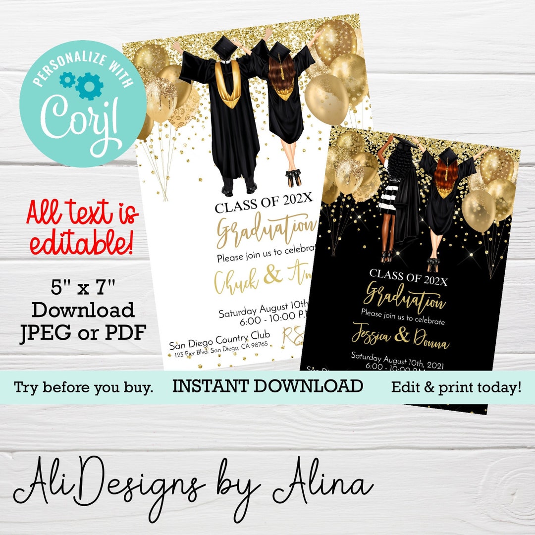 Graduation Party Invitation, College Graduation Invite, Printable ...