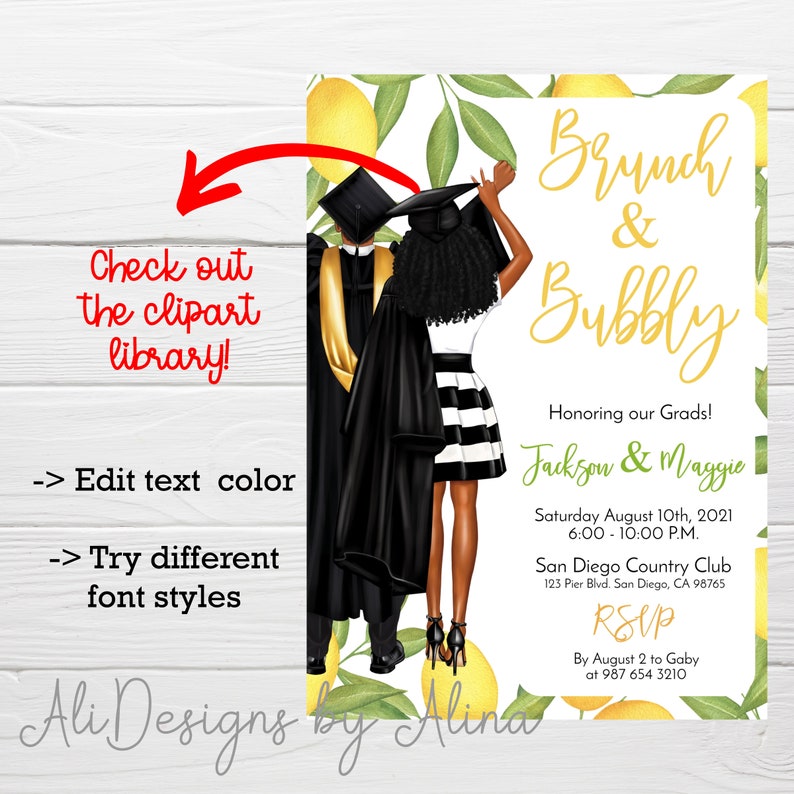 Graduation Brunch EDITABLE Invitation Class of 2023 Brunch - Etsy