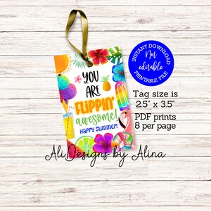 You Are Flippin Awesome Printable Tags for Last Day of School, Summer ...