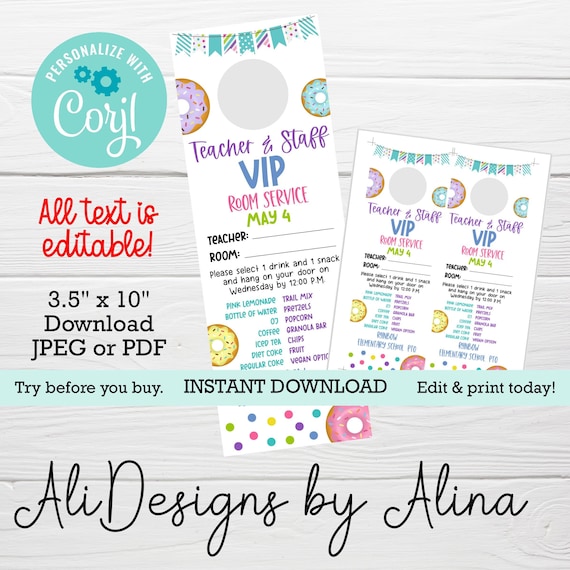 Teacher Appreciation Room Service Door Hanger Appreciation - Etsy