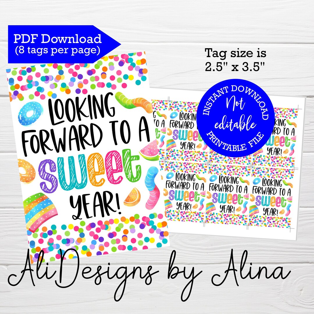 Looking Forward to a Sweet Year, Printable Tags, Back to School Favors ...