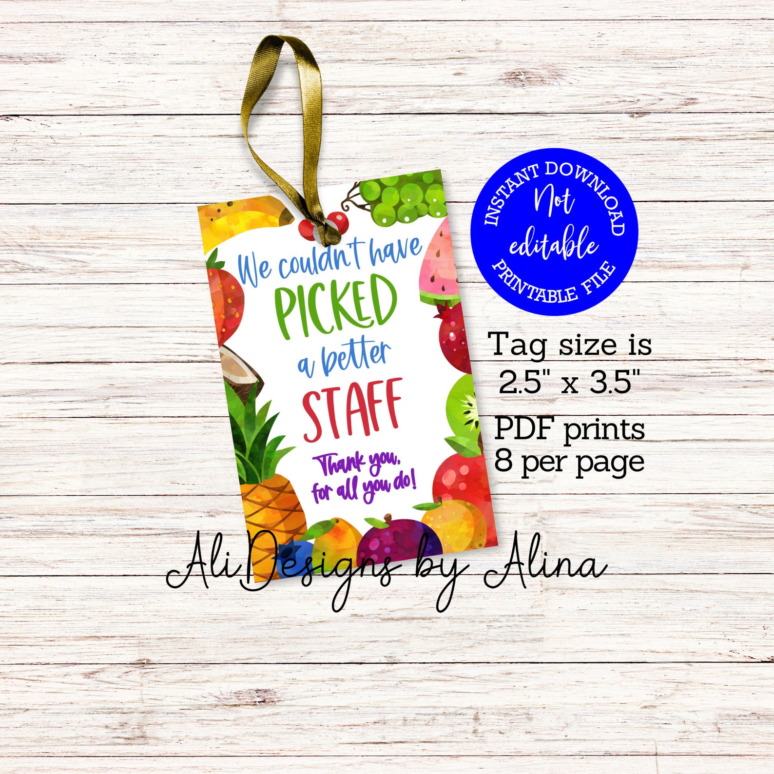 We Couldn't Have Picked a Better Staff PRINTABLE Tags, Team ...