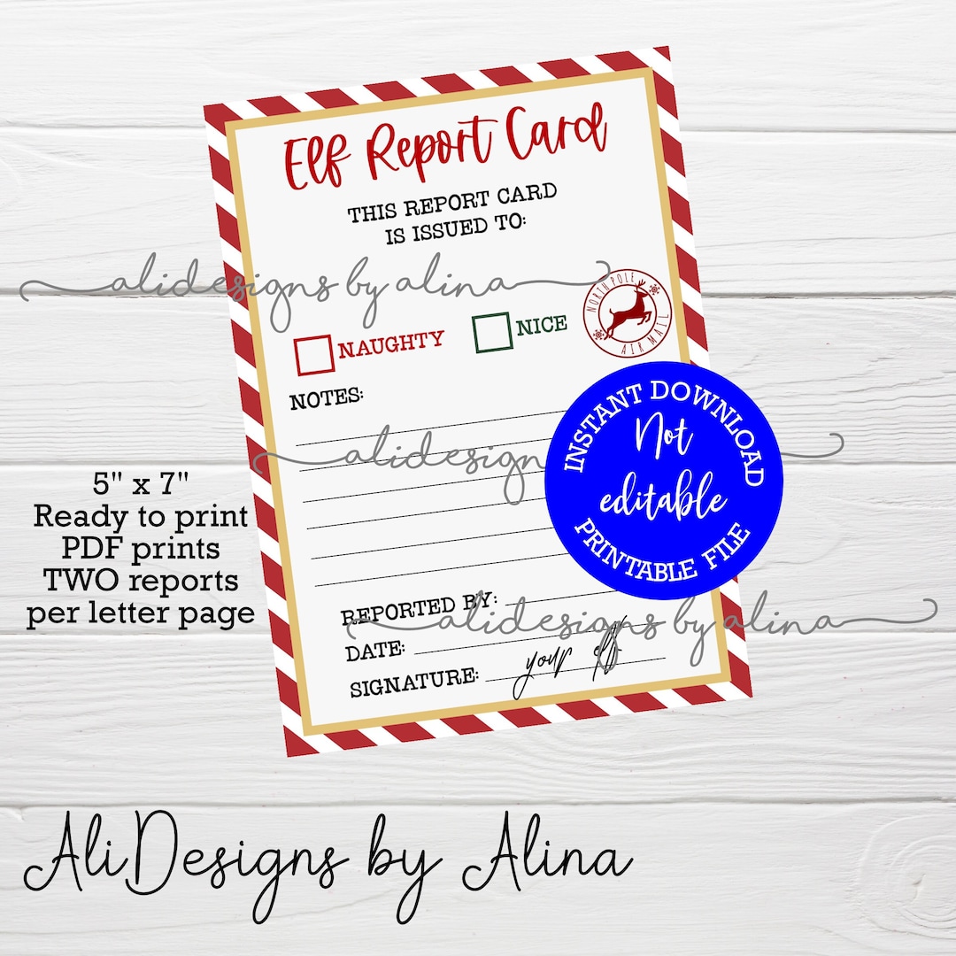 PRINTABLE Elf Report Card INSTANT Download Elf Warning Etsy printable-elf-report-card-instant-download-elf-warning-etsy