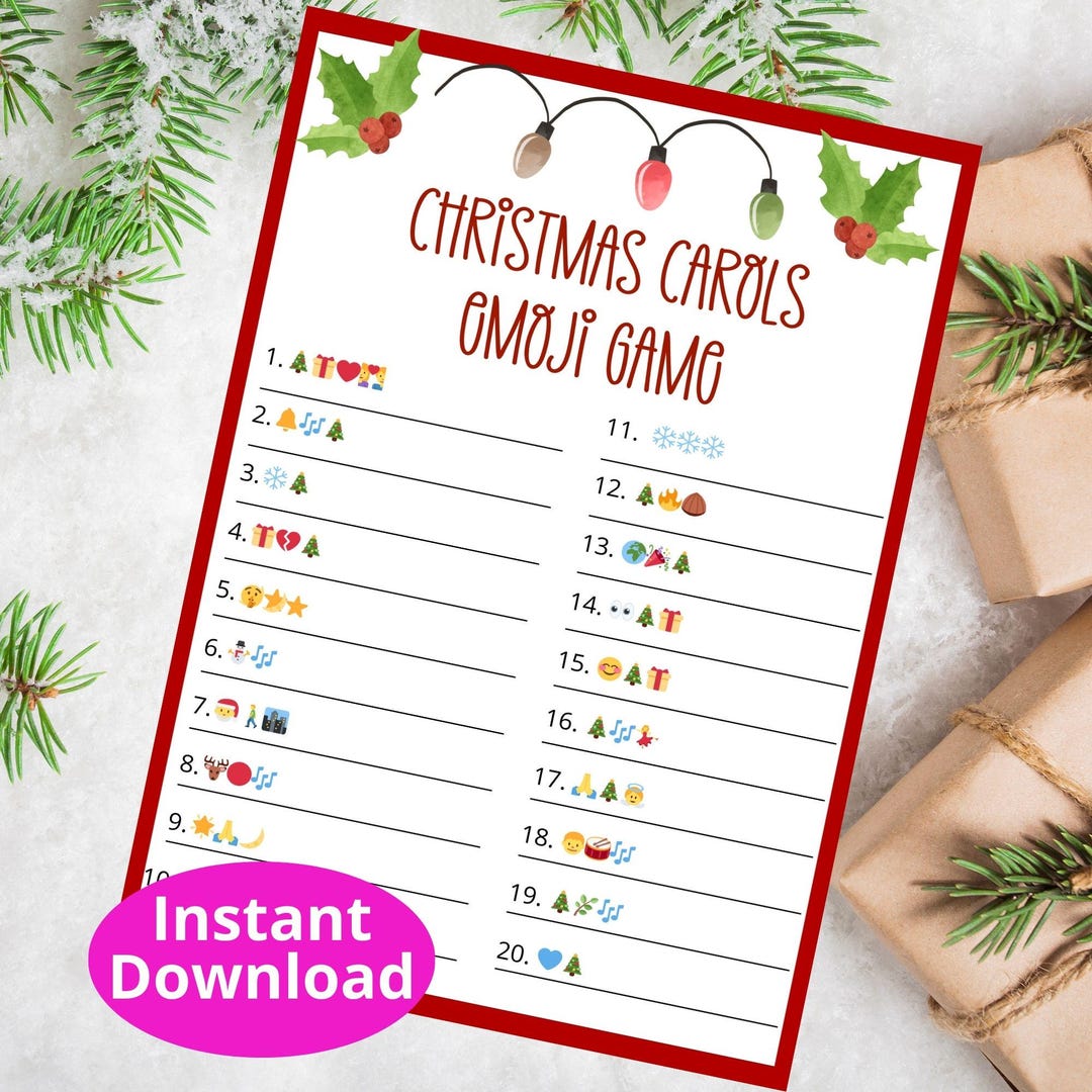 Christmas Emoji Game, Holiday Christmas Songs Emoji, Christmas Party ...