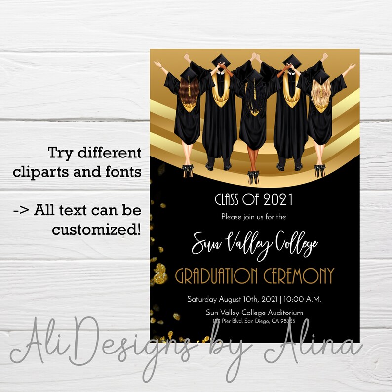 Graduation Ceremony Invitation Digital Download Template - Etsy