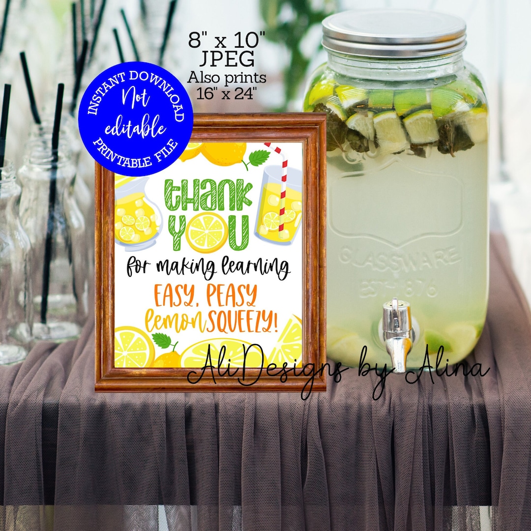 Lemonade Bar Sign, Teacher Appreciation Print (digital Download) - Etsy
