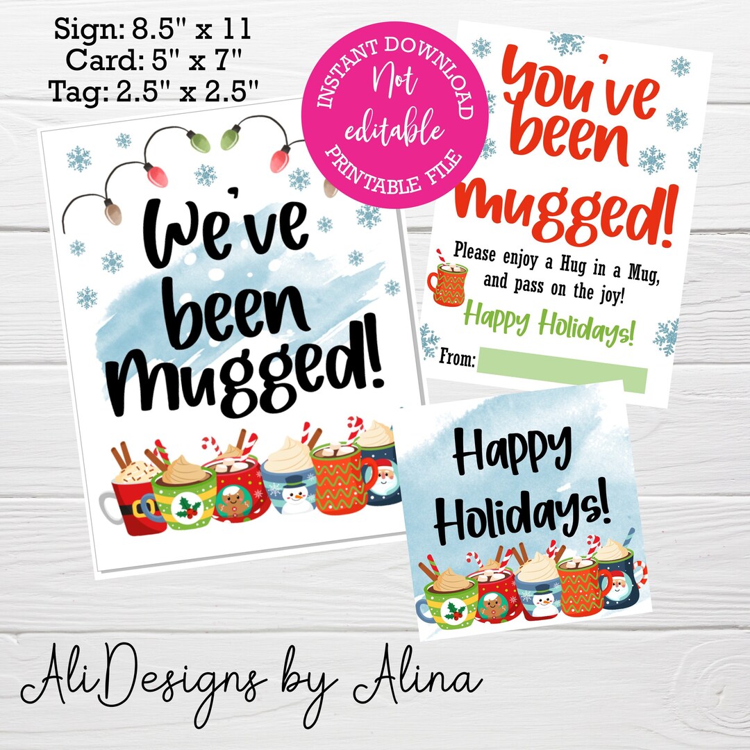 You've Been Mugged Game, Printable Hug in a Mug Card, Neighbor Gifts ...