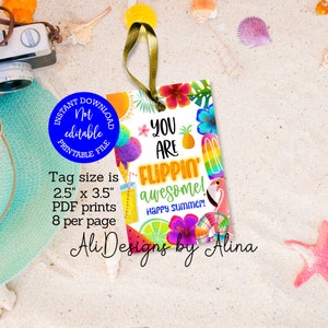You Are Flippin Awesome Printable Tags for Last Day of School, Summer ...