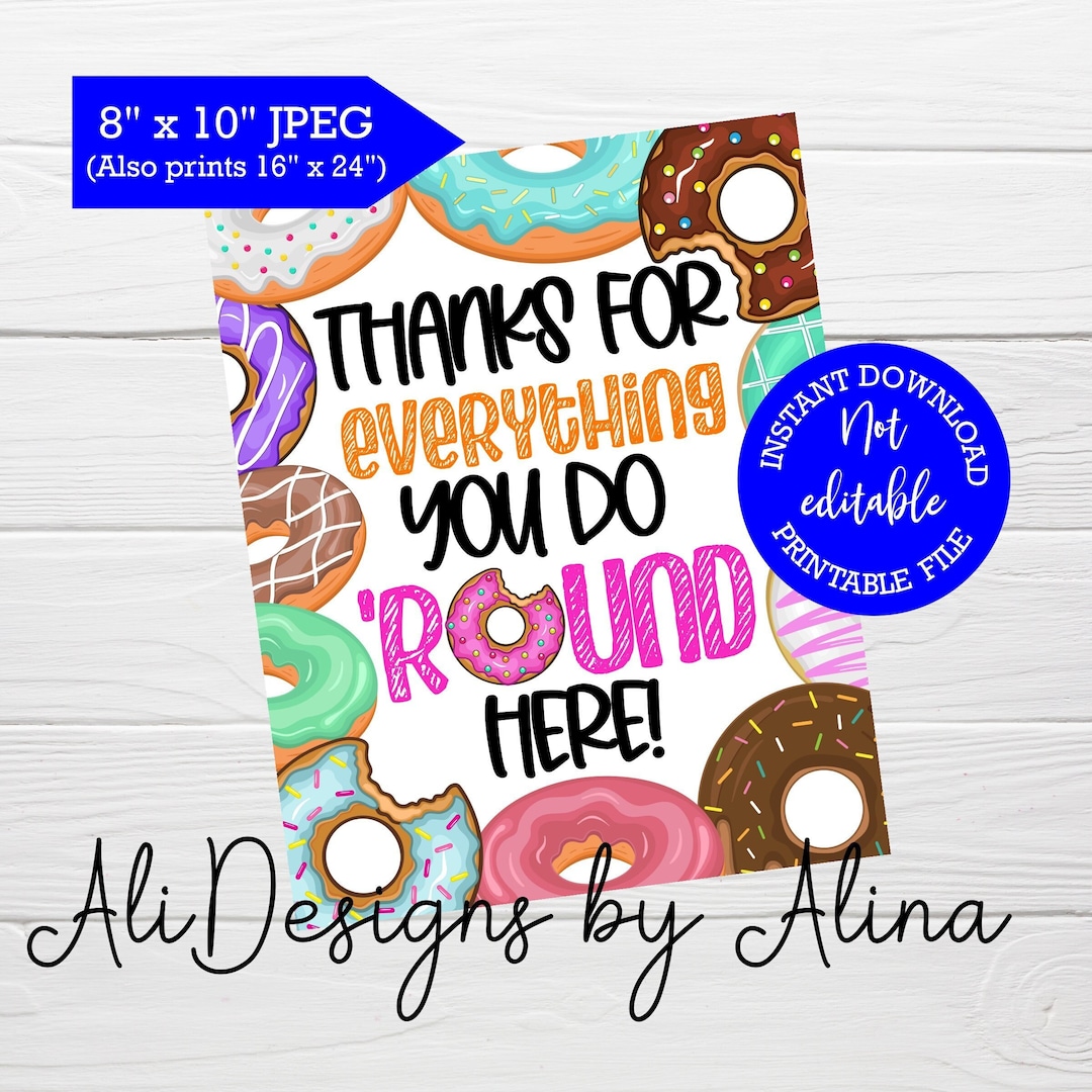 Thanks for Everything You Do Round Here Teacher Week Sign - Etsy