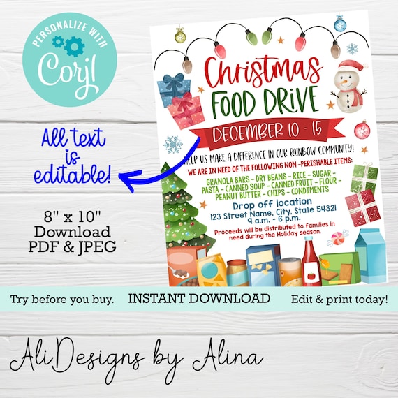 Christmas Food Drive Flyer Template