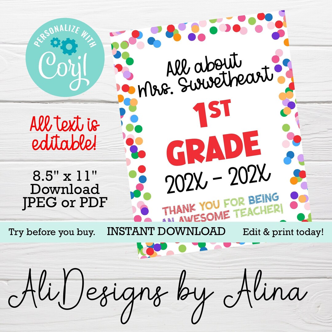 All Bout My Teacher, EDITABLE Cover for Book, Teacher Keepsake, End of ...