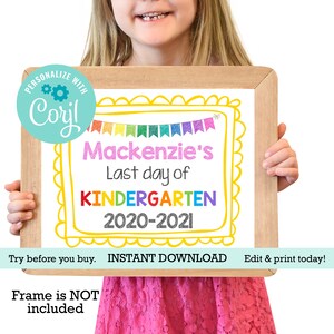 LAST Day of School Printable Sign, EDITABLE Template, Chalkboard Poster ...