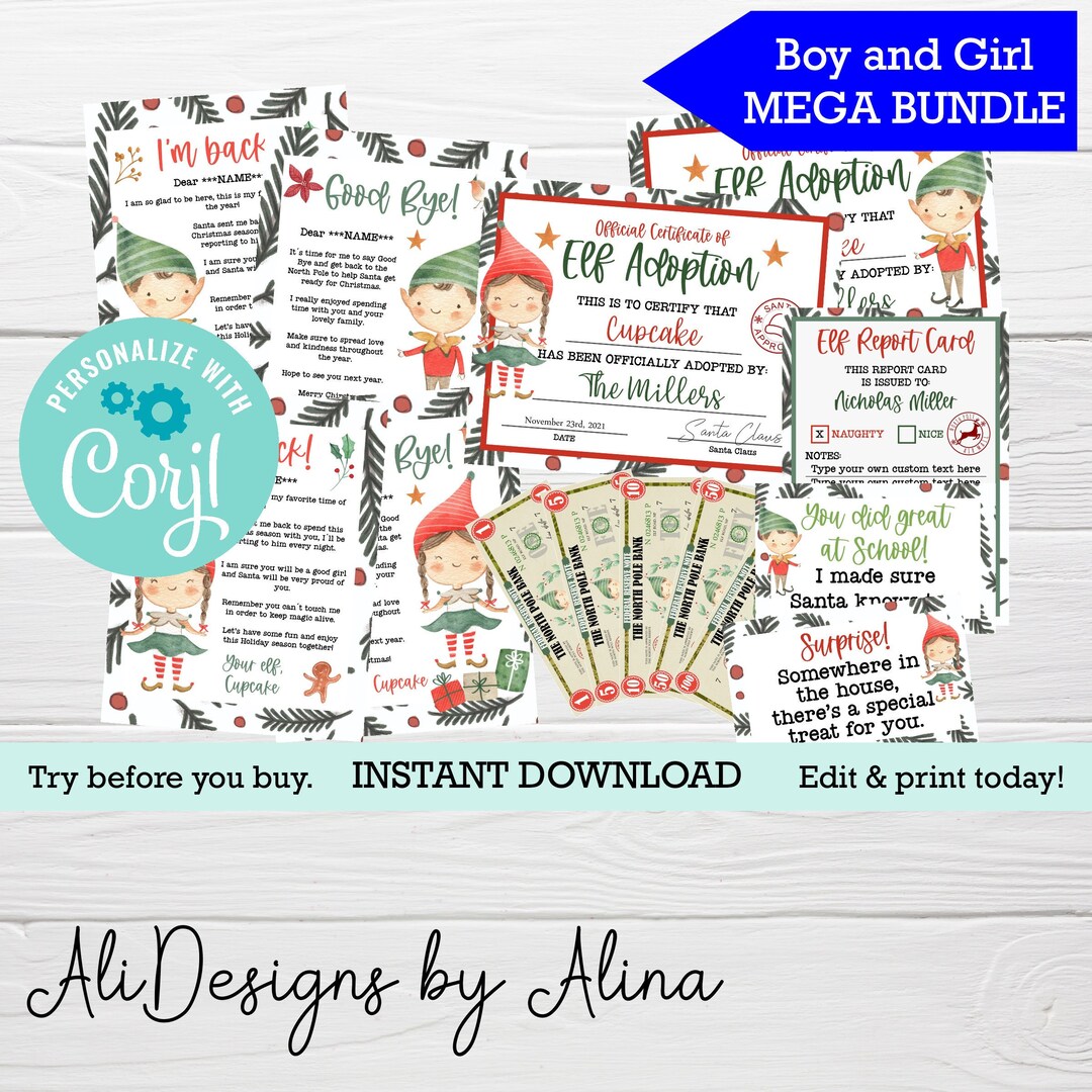 Elf MEGA Bundle Elf Activity Kit EDITABLE Templates I'm Back Letter ...