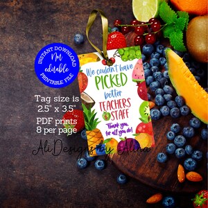 Teacher and Staff Appreciation Tags, PRINTABLE Tags, INSTANT Download ...