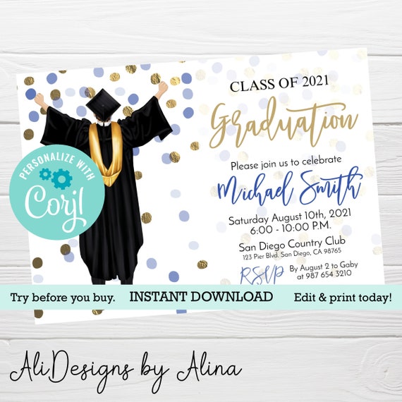 Graduation Party Invitation He Did It Invite Digital | Etsy
