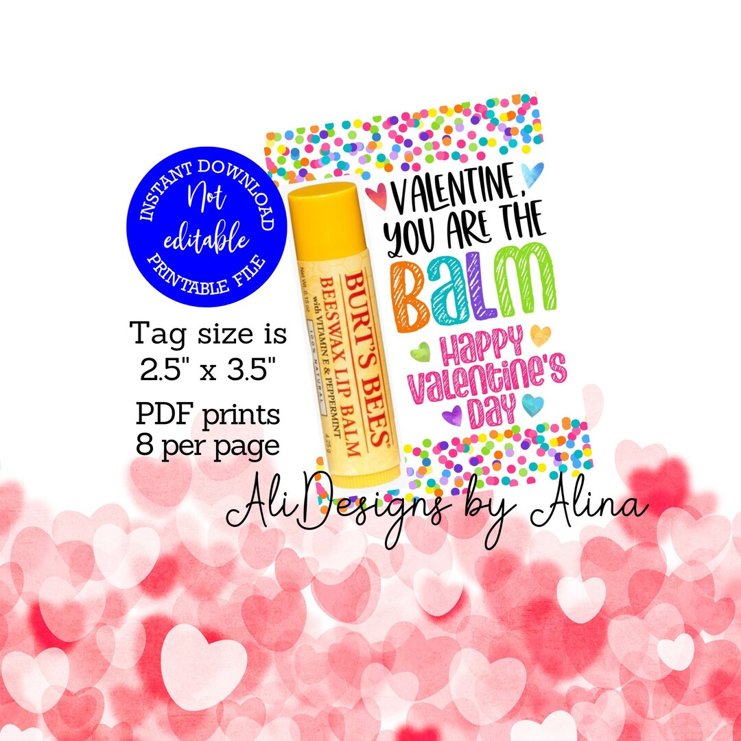 Valentine Lip Balm Holder Tag, Teacher Gift (digital Download) - Etsy