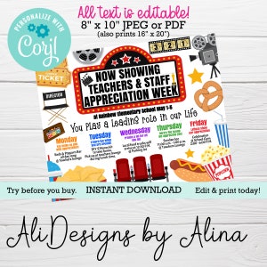 Movies Theme, Hollywood Stars Teachers Staff Appreciation Week ...