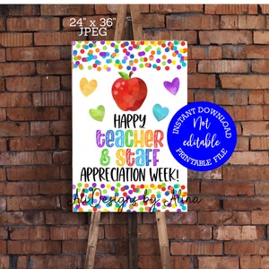 Happy Teacher and Staff Appreciation Week Printable Poster, INSTANT ...