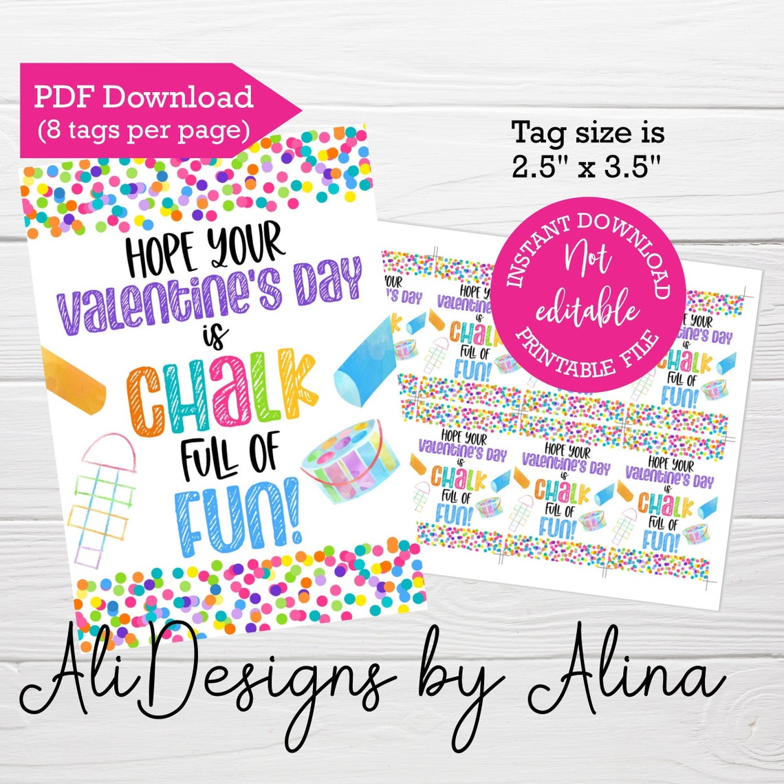 Hope Your Valentine's Day is Chalk Full of Fun, PRINTABLE Tags, Kids ...