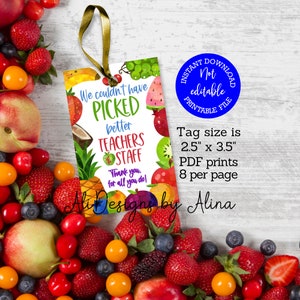 Teacher and Staff Appreciation Tags, PRINTABLE Tags, INSTANT Download ...