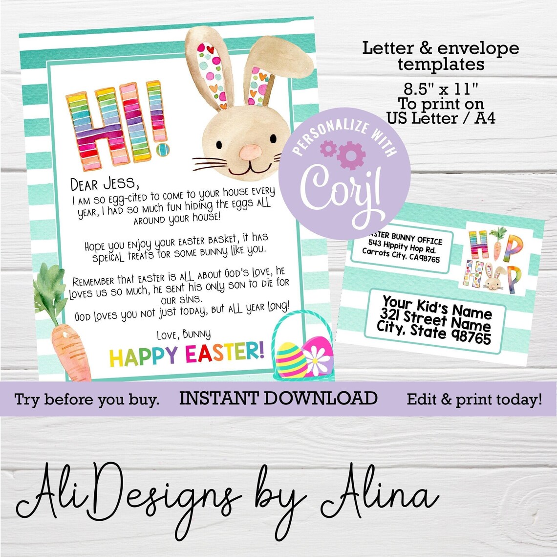 Letter From Easter Bunny Editable Template Digital Download - Etsy