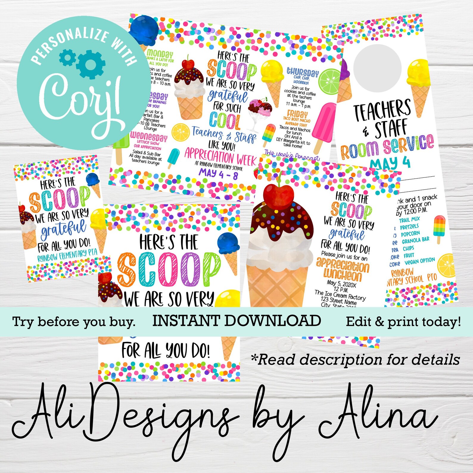 Here's the Scoop Ice Cream Appreciation Week Bundle, Cool Teachers ...