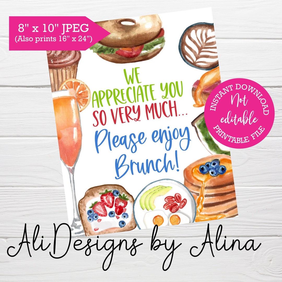 Breakfast Bar Sign Teacher Staff Appreciation Brunch - Etsy